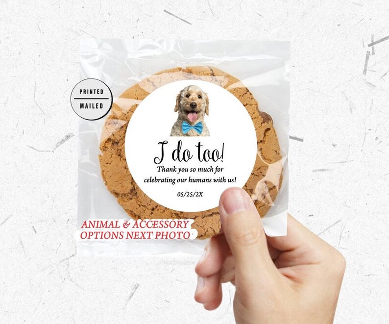 We Do Too Custom Dog Photo Pet Wedding Stickers, Celebrating My Humans ...