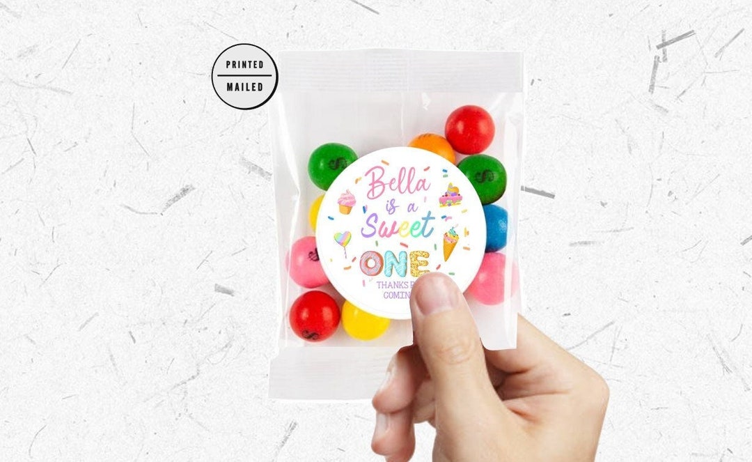 Birthday Stickers, Sweet One Donuts Birthday, Thank You Stickers, 1st ...