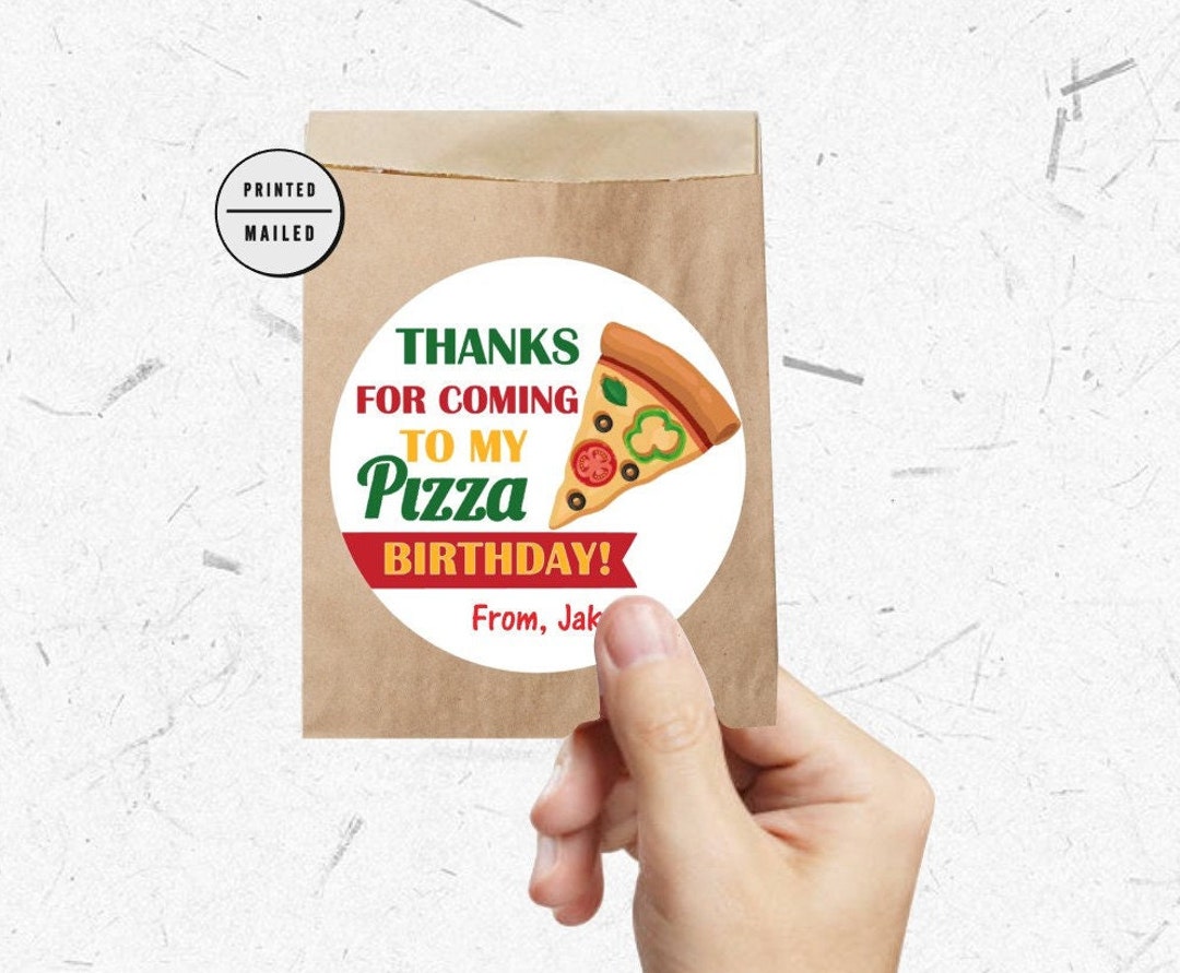 Pizza Party Stickers, Italian Party Stickers, Thank You Favor, Birthday ...