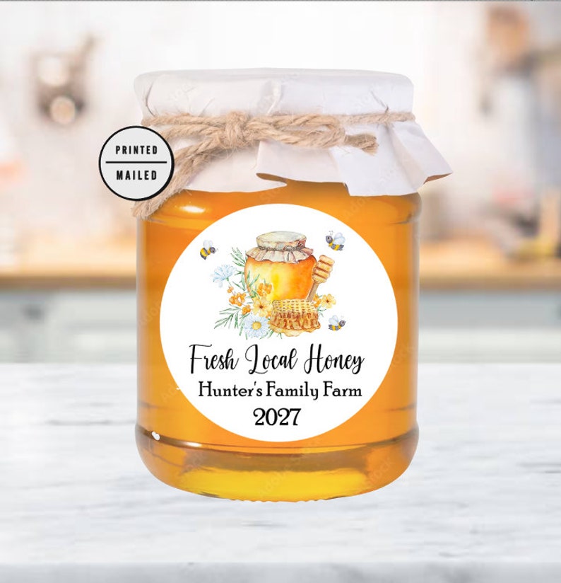 Honey Labels Custom Stickers, Honey Farm, Personalized Honey Stickers ...