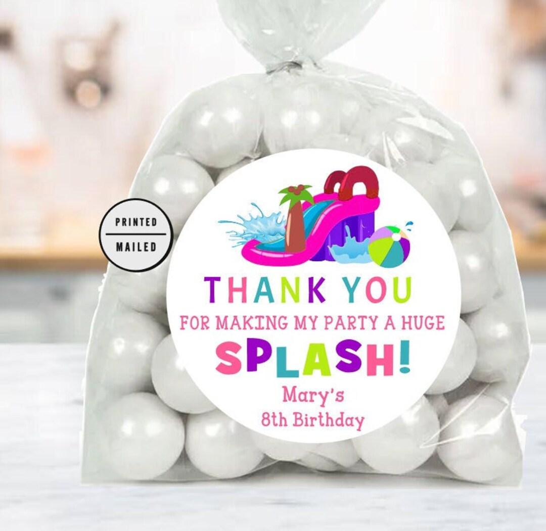 Waterslide Party Sticker, Pool Party, Water Slide Party, Pool Party ...