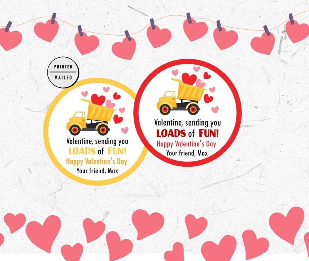 Kids Valentine's Day Stickers, Dump Truck Loads of Fun, Classroom ...