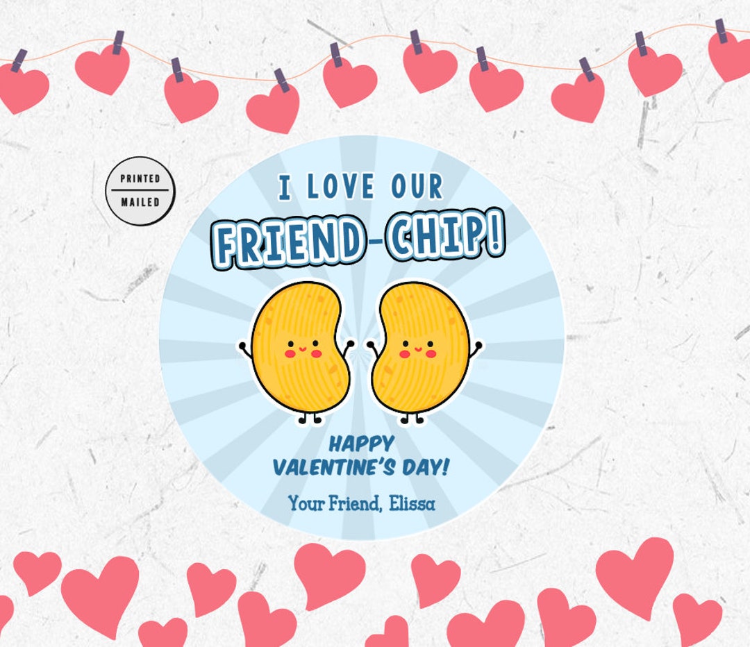 Valentine Chip Stickers, Personalized Valentine's Day Stickers ...