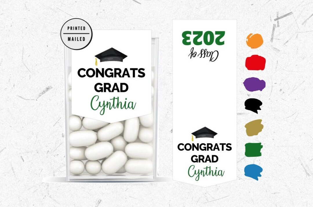 12 Tic Tac Stickers Senior Graduation Thank You Stickers ...
