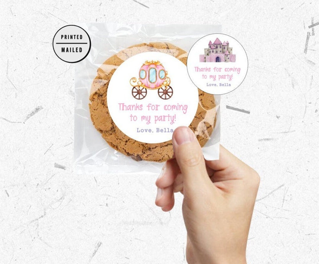 Princess Birthday Stickers, Pink Princess Crown, Castel, Carriage ...