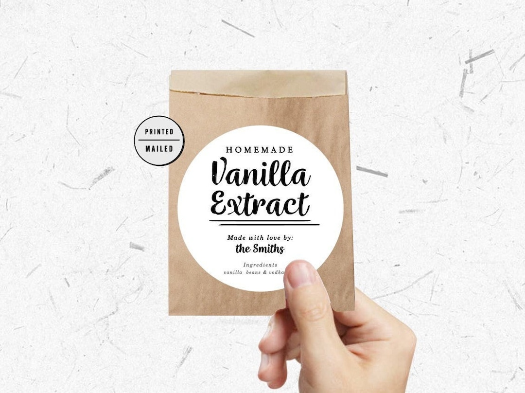 Vanilla Extract Stickers, Made With Love, Gift Stickers, Homemade ...