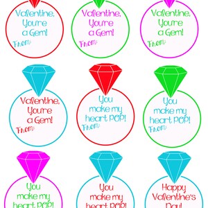 Ring Pop Valentine's Day Tags - Instant Download - Ring Pop Valentines ...