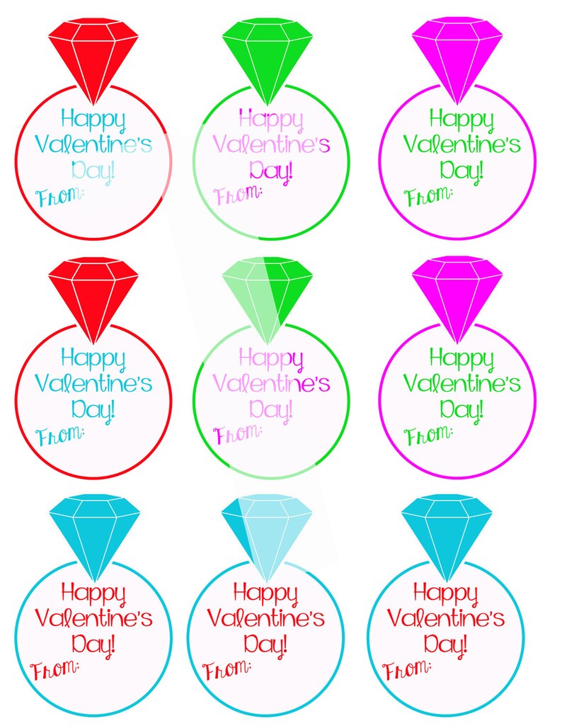 Ring Pop Valentine's Day Tags - Instant Download - Ring Pop Valentines ...