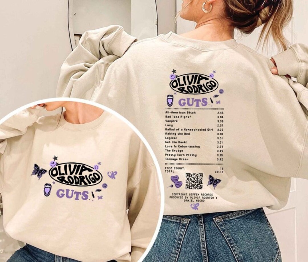 Olivia Rodrigo GUTS Tracklist Album Shirt Olivia Rodrigo - Etsy