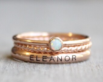 Rose Gold Name Ring - Etsy