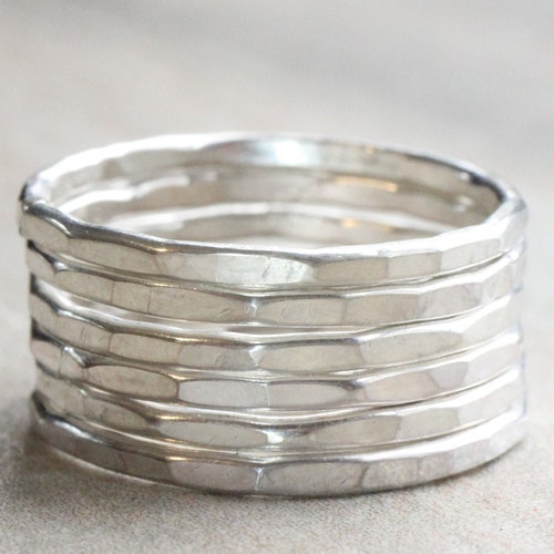 Sterling Silver Stacking Ring Set Stackable Rings Silver - Etsy