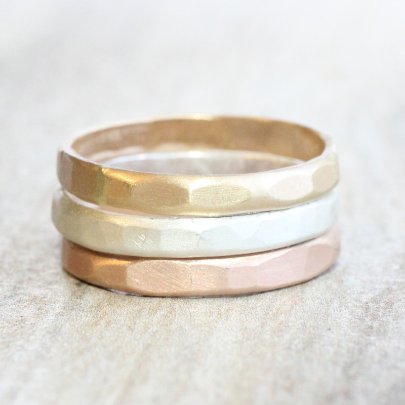 Silver and Gold Ring - Etsy