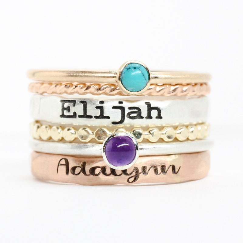 Stackable Name Ring - Etsy