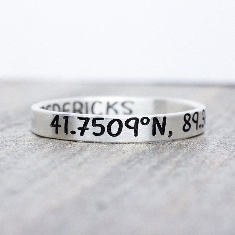 Coordinates Ring - Etsy