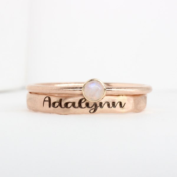 Rose Gold Name Ring - Etsy