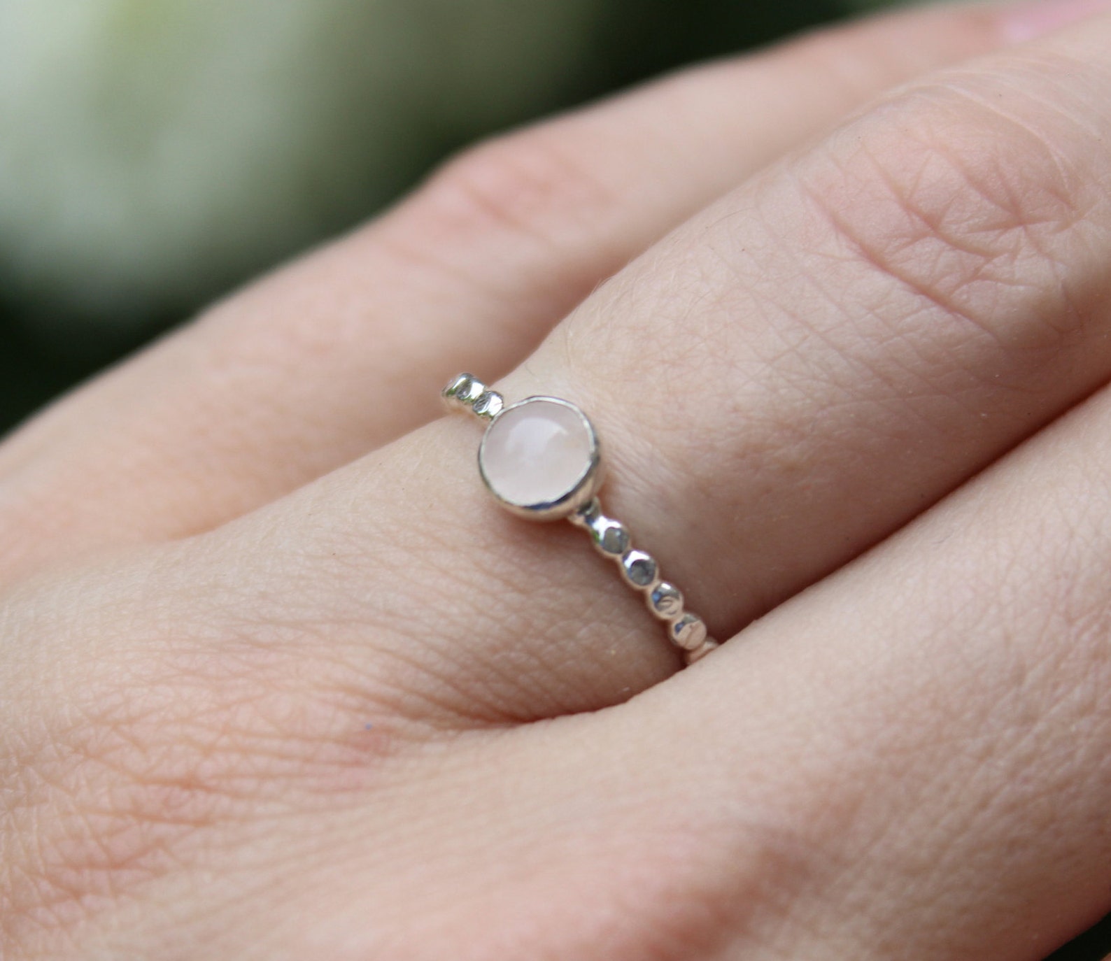 Sterling Silver Rose Quartz Ring // Silver Rose Quartz | Etsy