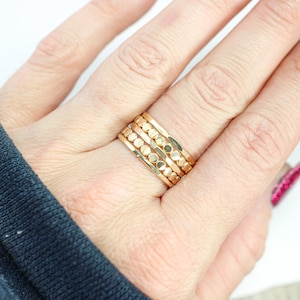 14k Gold Filled Stacking Rings // Set of 5 Stackable Ring Set - Etsy