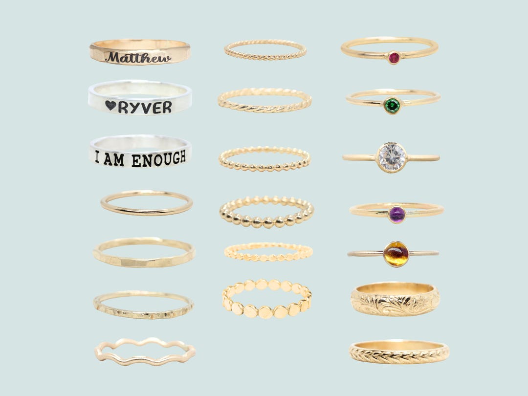 Build Your Own Stacking Ring Set: Sterling Silver, Gold Filled, Rose ...