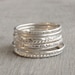 Sterling Silver Stacking Ring Set // Set of 8 Sterling Silver Stacking ...