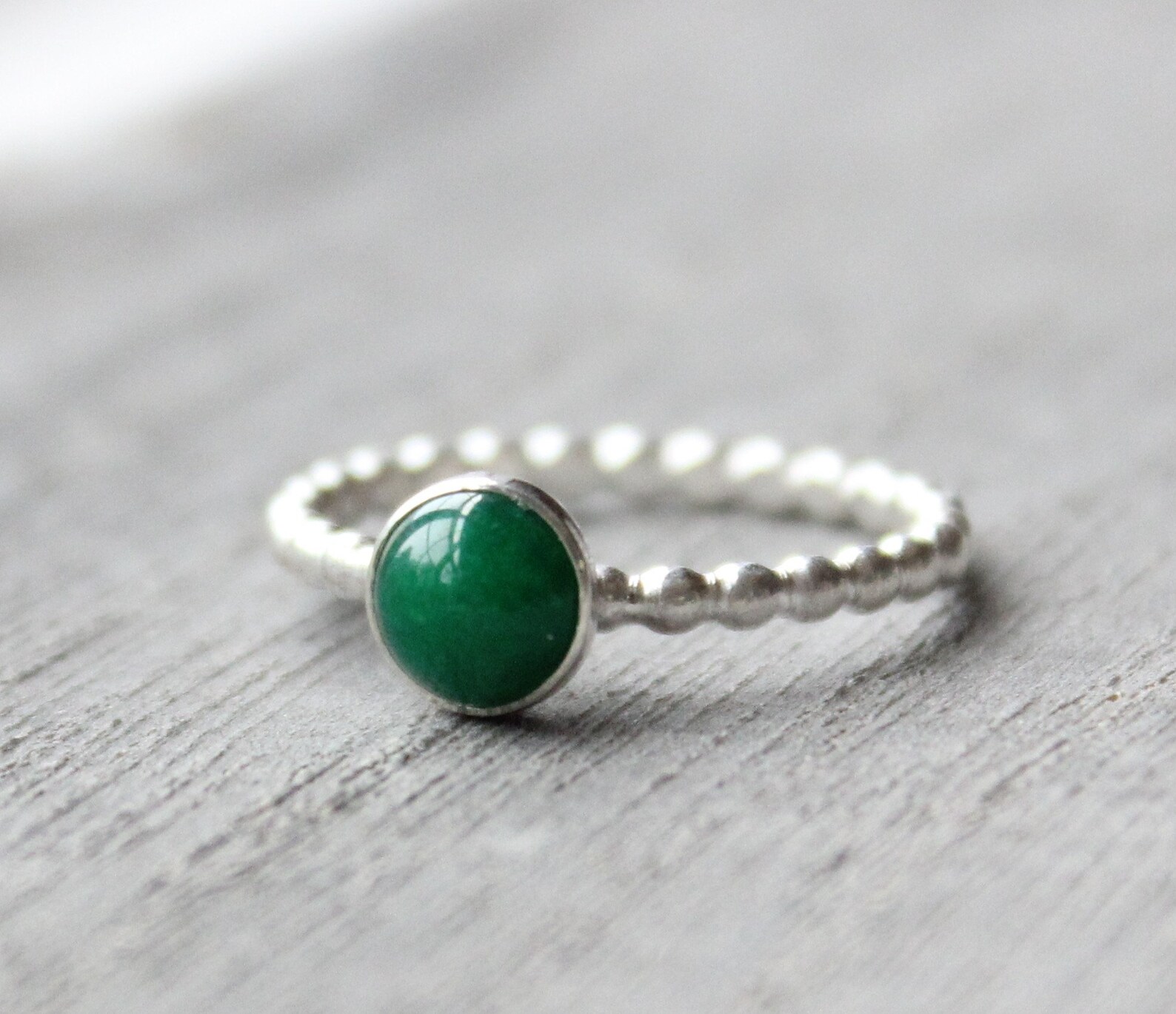 Jade Ring // Emerald Green Jade Ring // Sterling Silver Jade - Etsy