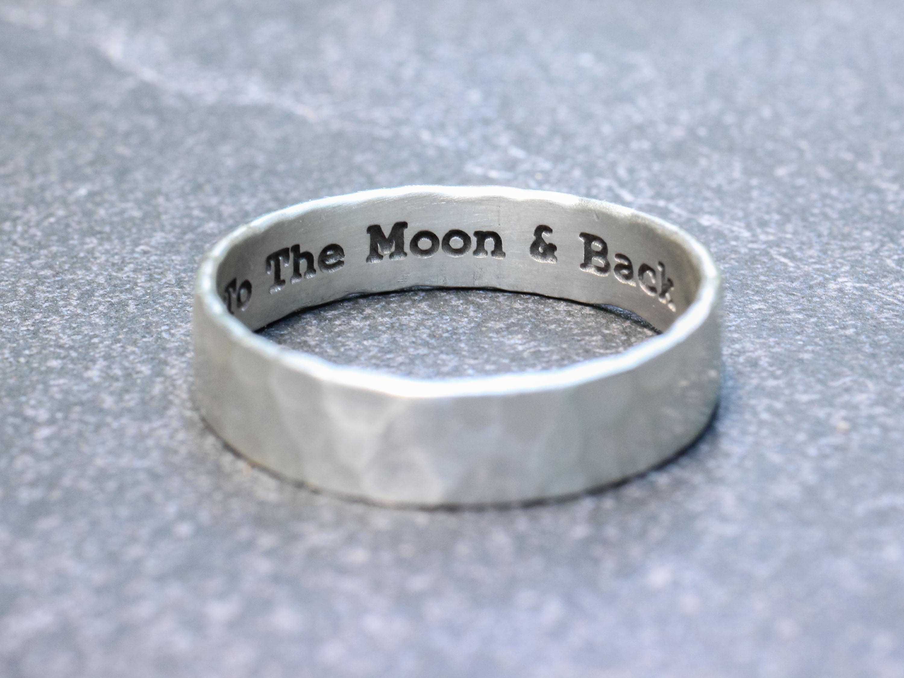 Hidden Message Ring // Hammered Sterling Silver Ring // 5mm Men’s ...