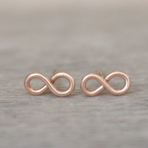Tiny Gold Infinity Earrings // Gold, Rose Gold or Sterling Silver ...