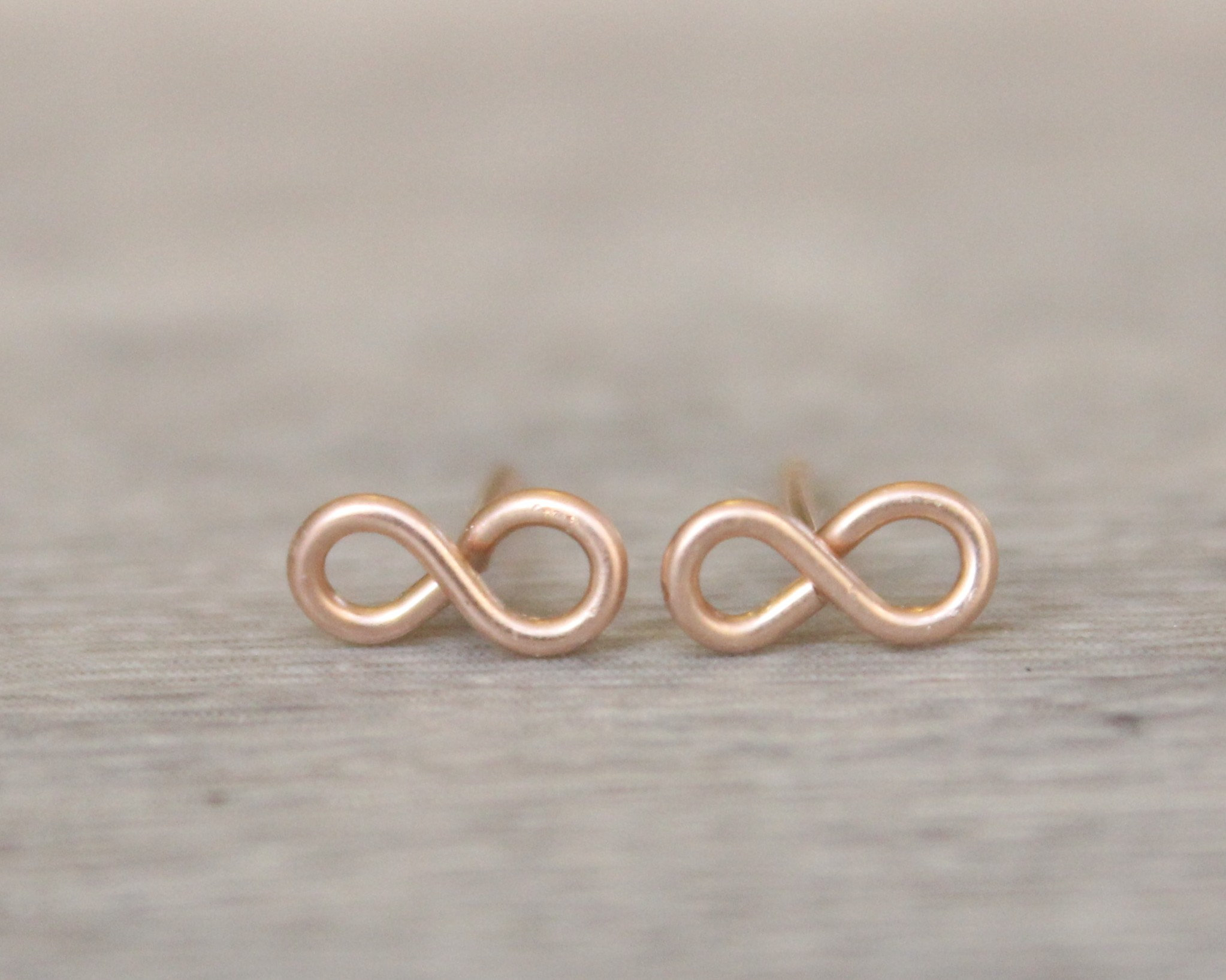 Tiny Gold Infinity Earrings // Gold Rose Gold or Sterling | Etsy