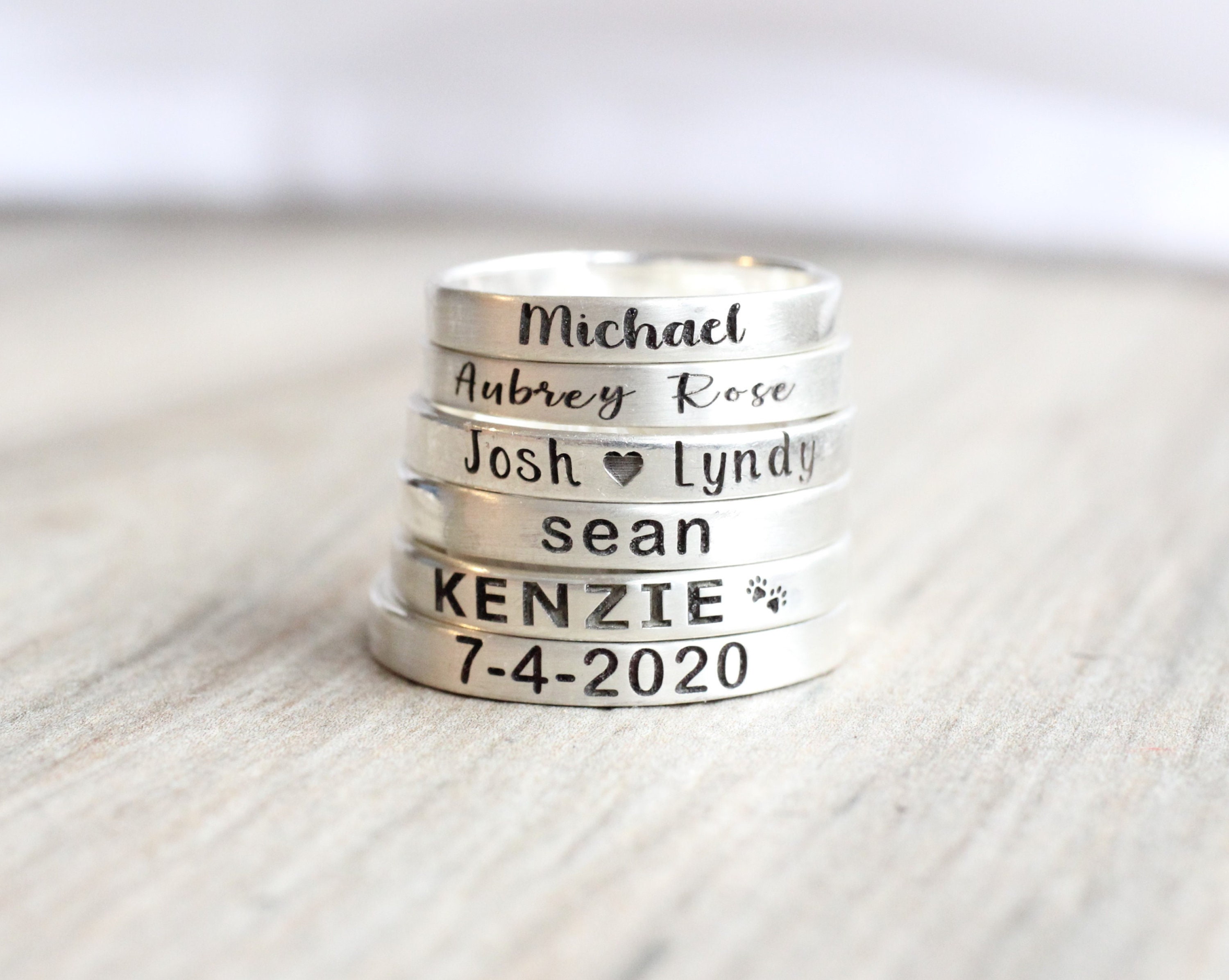 Sterling Silver Name Ring Personalized Ring Custom - Etsy Ireland
