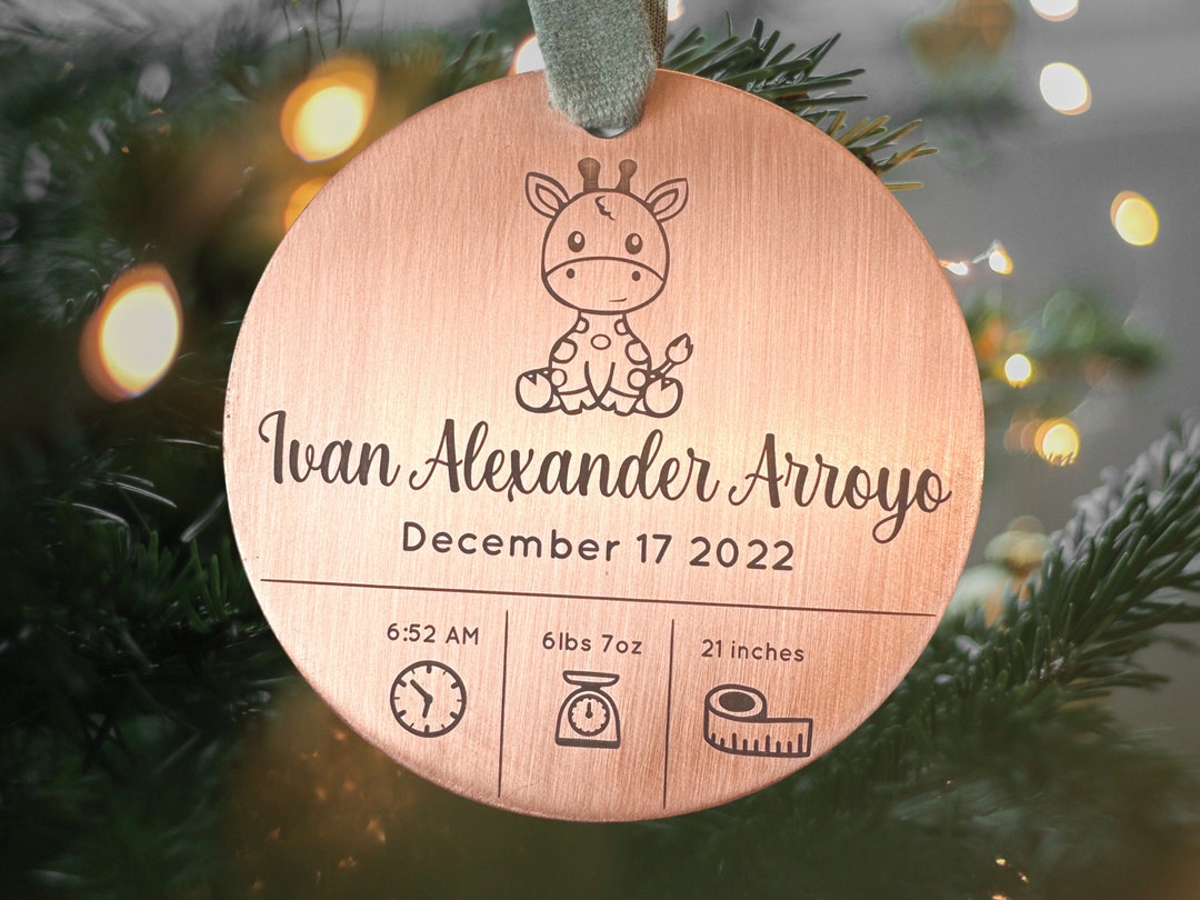 Custom Copper Baby Stats Ornament, Newborn Keepsake Gift - Etsy