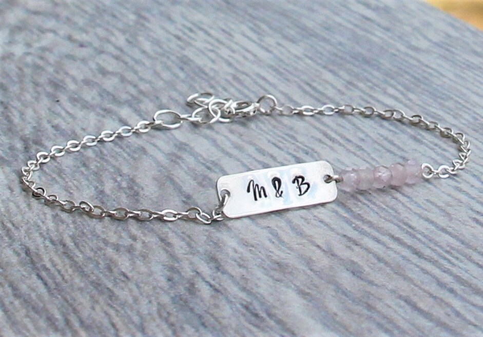 Initial Bar Bracelet // Custom Name Bracelet // Personalized | Etsy