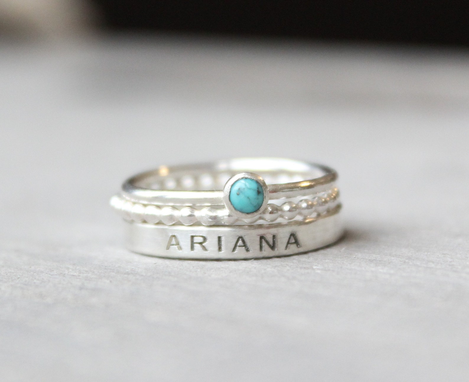 Sterling Silver Personalized Ring // Personalized Name Date - Etsy
