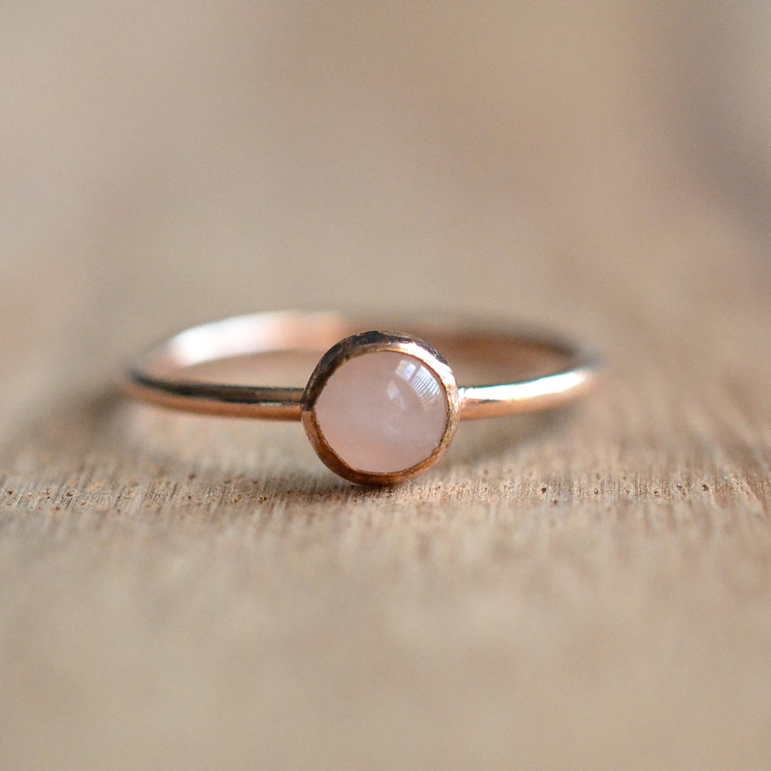 Rose Quartz Ring // Rose Gold Rose Quartz Ring // Rose Gold | Etsy