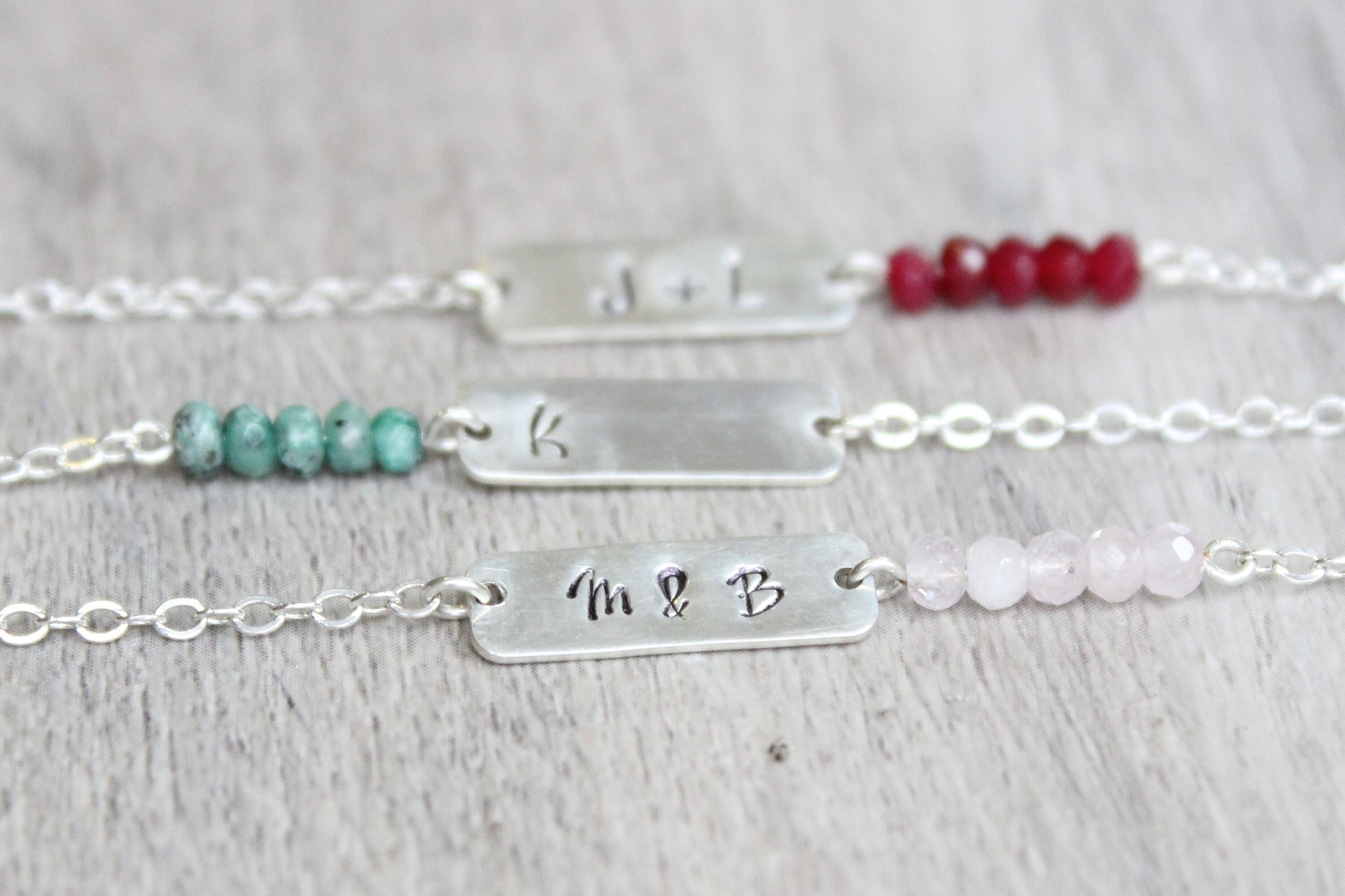 Initial Bar Bracelet // Custom Name Bracelet // Personalized | Etsy