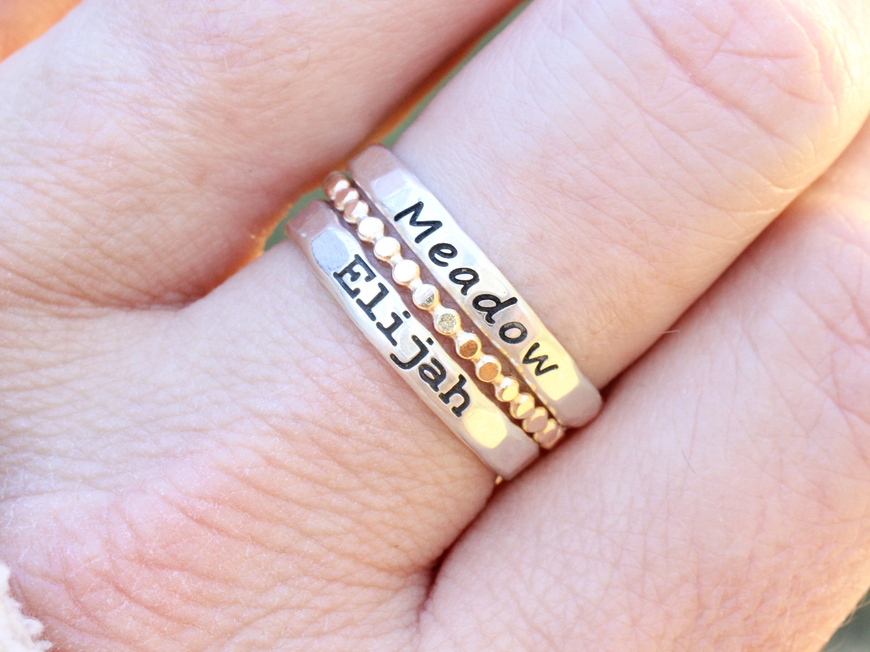 Etsy stackable name rings store