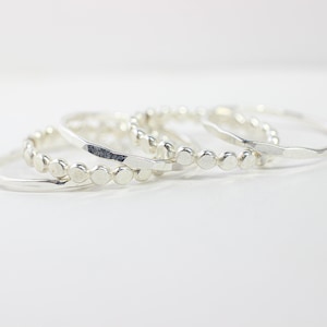 14k Gold Filled Stacking Rings // Set of 5 Stackable Ring Set With 2 ...