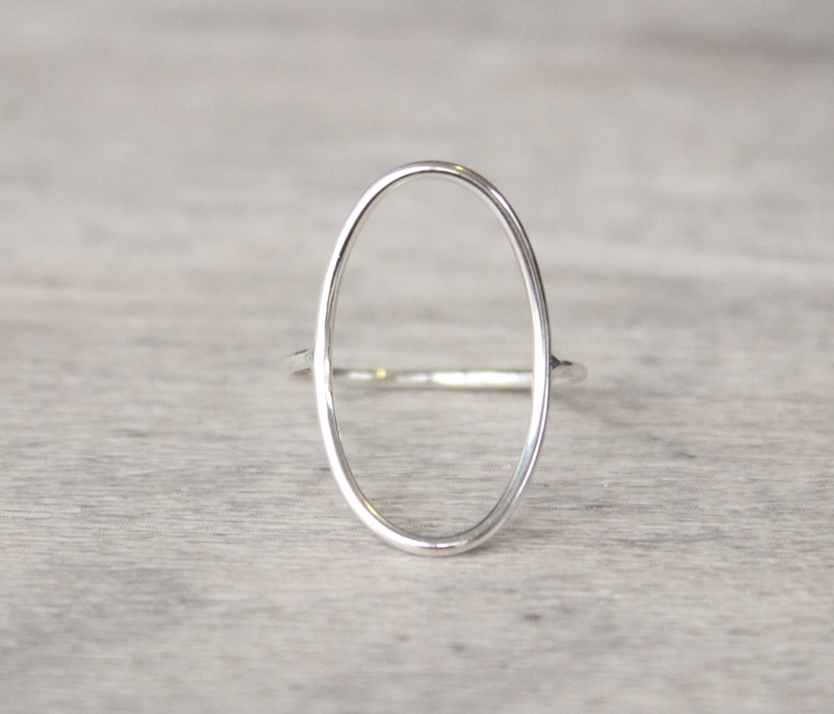 Sterling Silver Open Oval Ring // Oval Ring // Large Oval Ring - Etsy UK