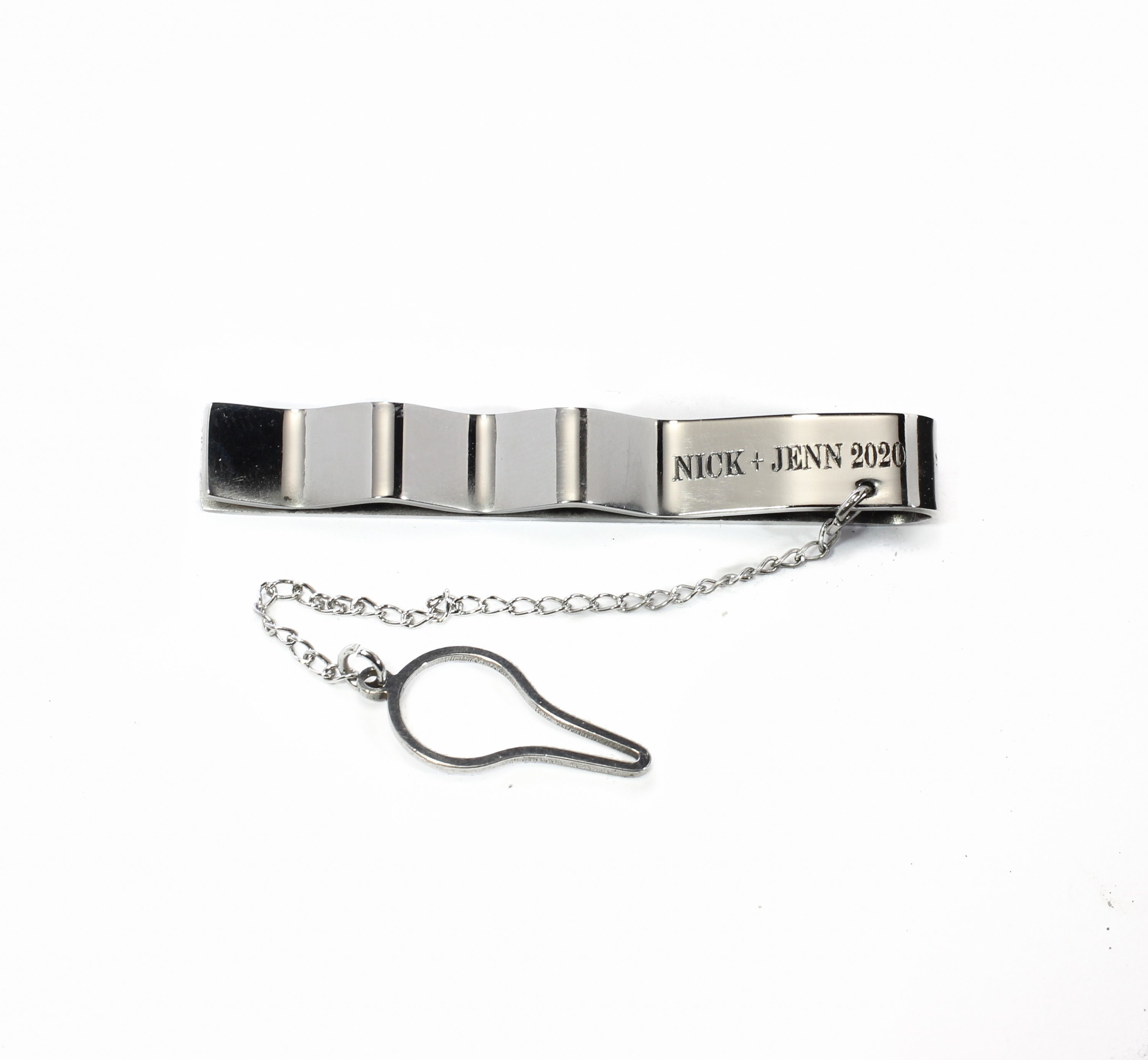 Custom Tie Clip with Chain // Groomsmen Tie Clip // | Etsy