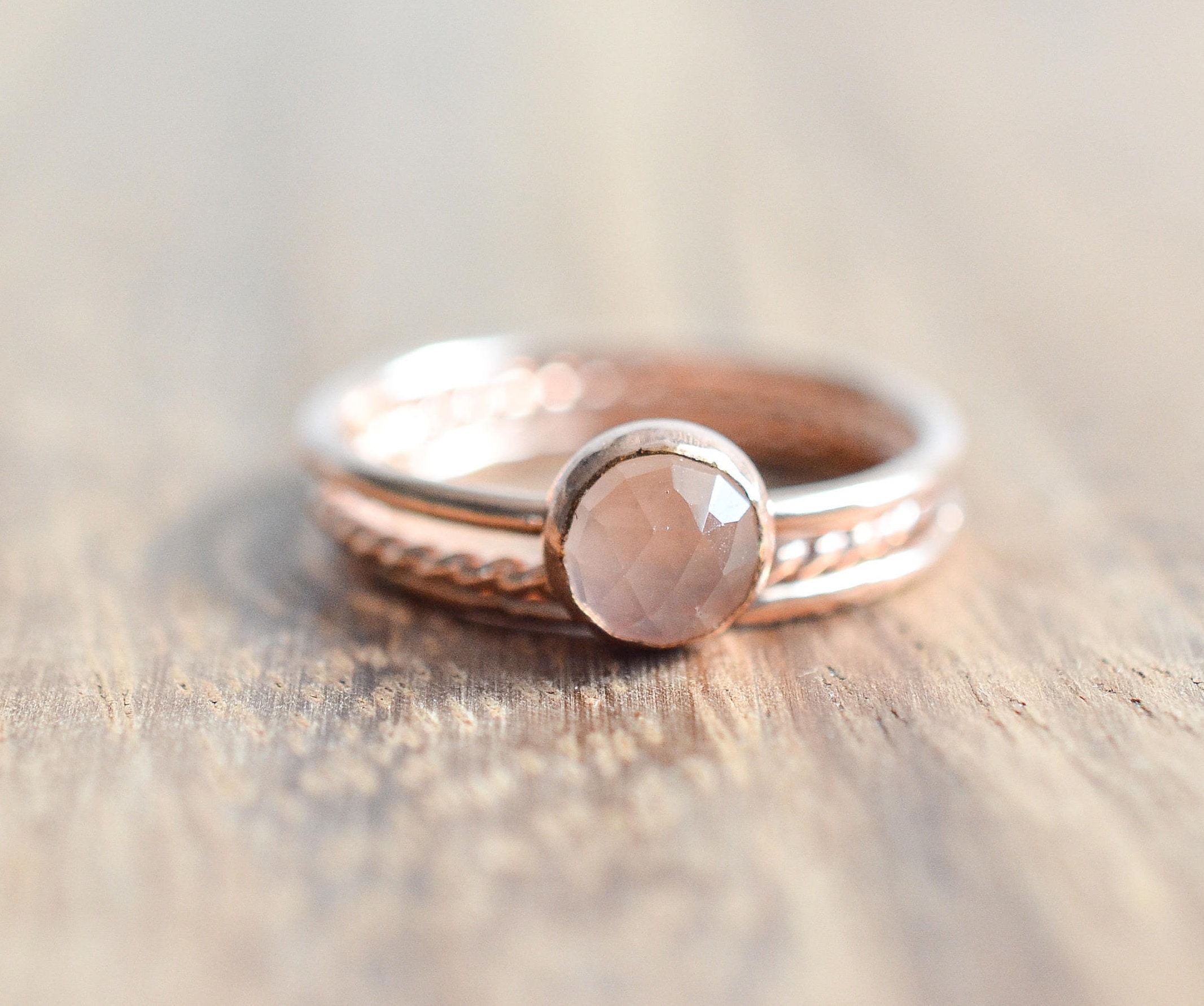14K Rose Gold Filled Ring // Simple Rose Gold Ring // Hammered | Etsy