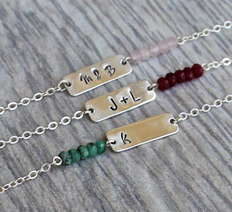 Initial Bar Bracelet // Custom Name Bracelet // Personalized | Etsy