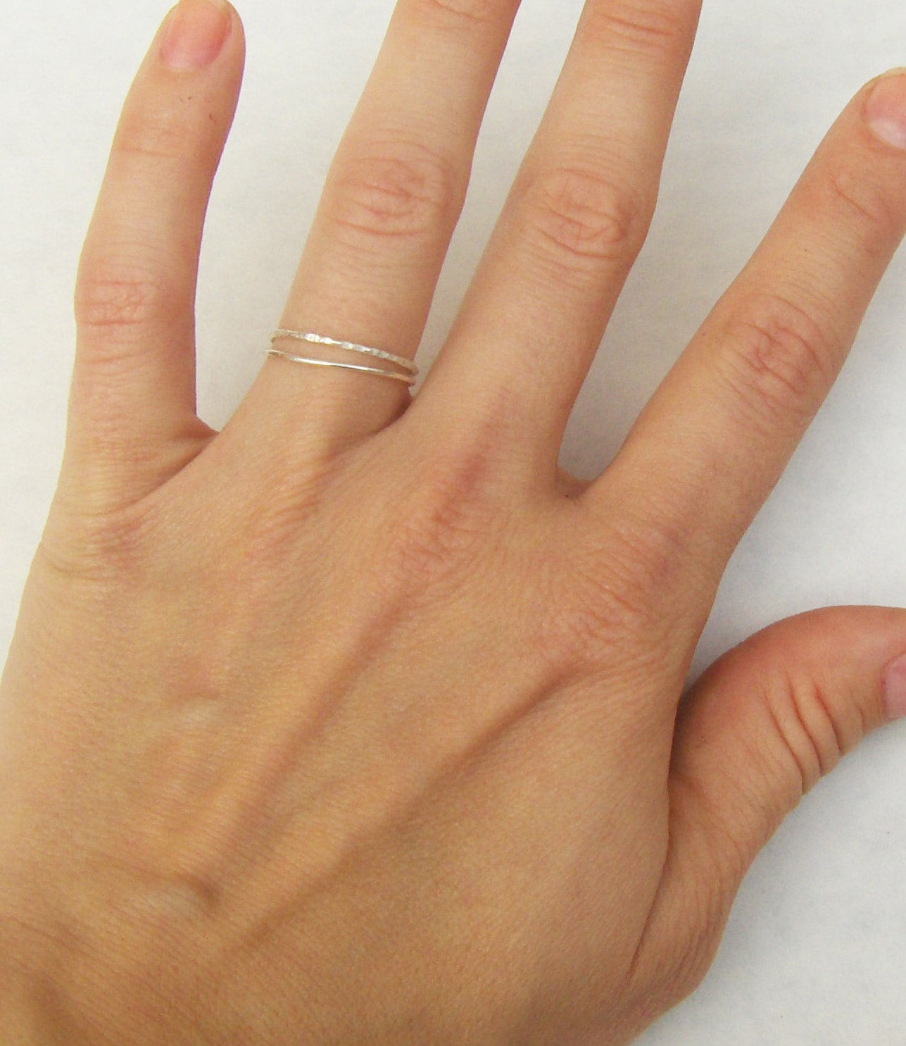 Set of 2 Simple Thin Sterling Silver Rings Stackable - Etsy