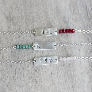 Initial Bar Bracelet // Custom Name Bracelet // Personalized Letter ...
