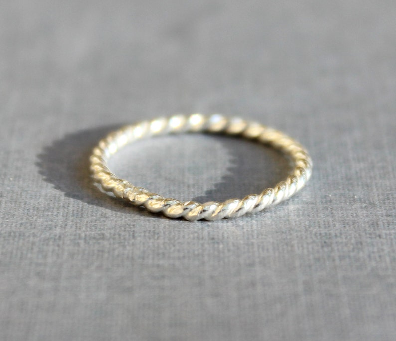 Sterling Silver Twist Ring Rope Ring Simple Sterling | Etsy