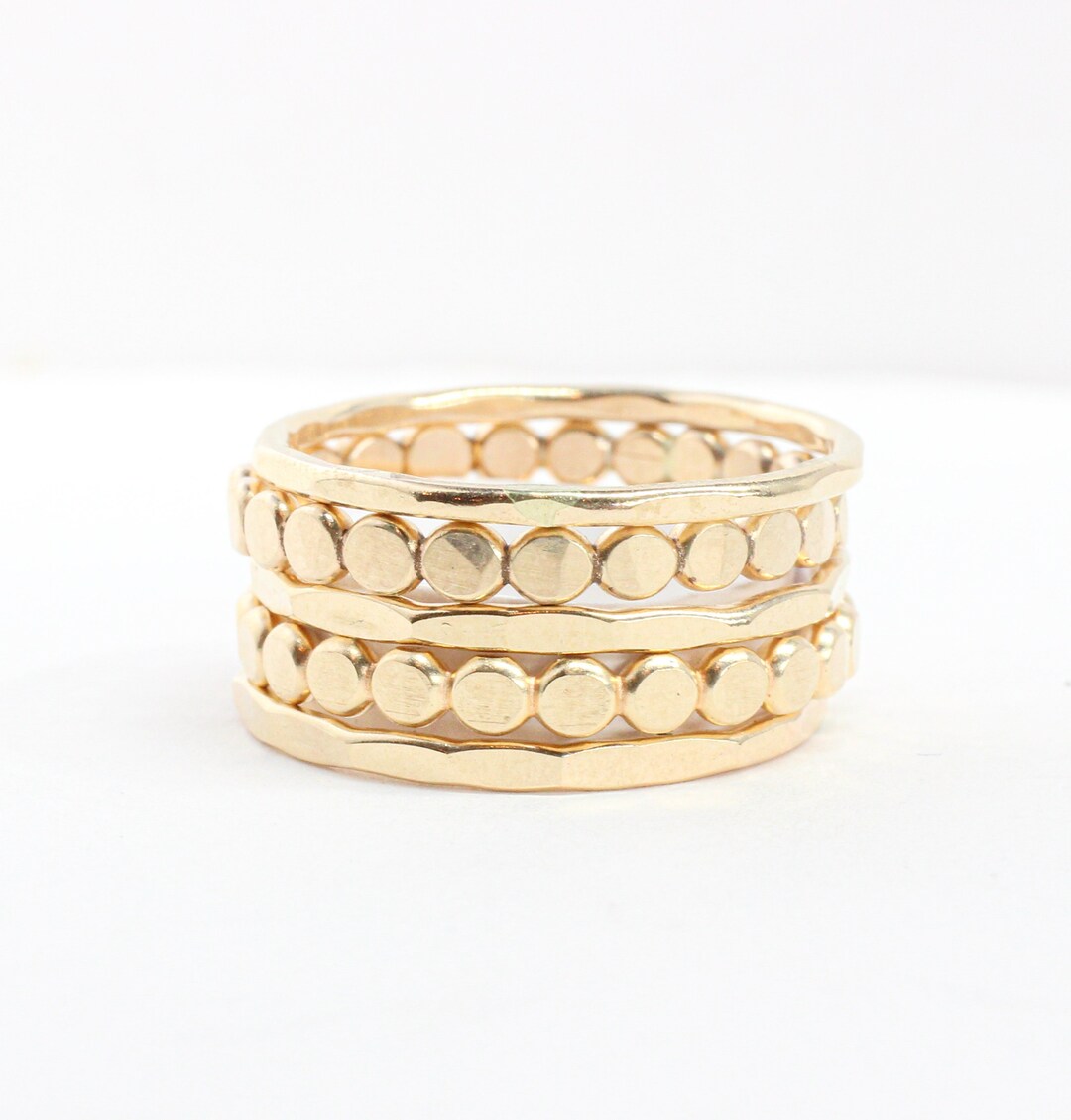 14k Gold Filled Stacking Rings // Set of 5 Stackable Ring Set - Etsy