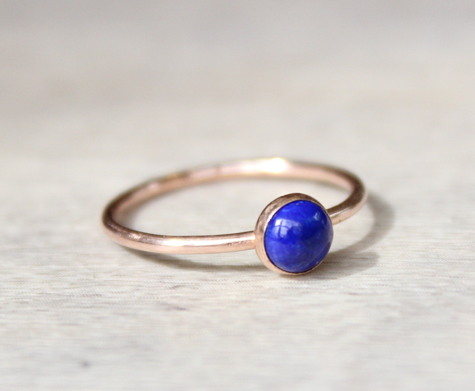 Rose Gold Lapis Ring // 14k Rose Gold Filled Lapis Lazuli Ring | Etsy