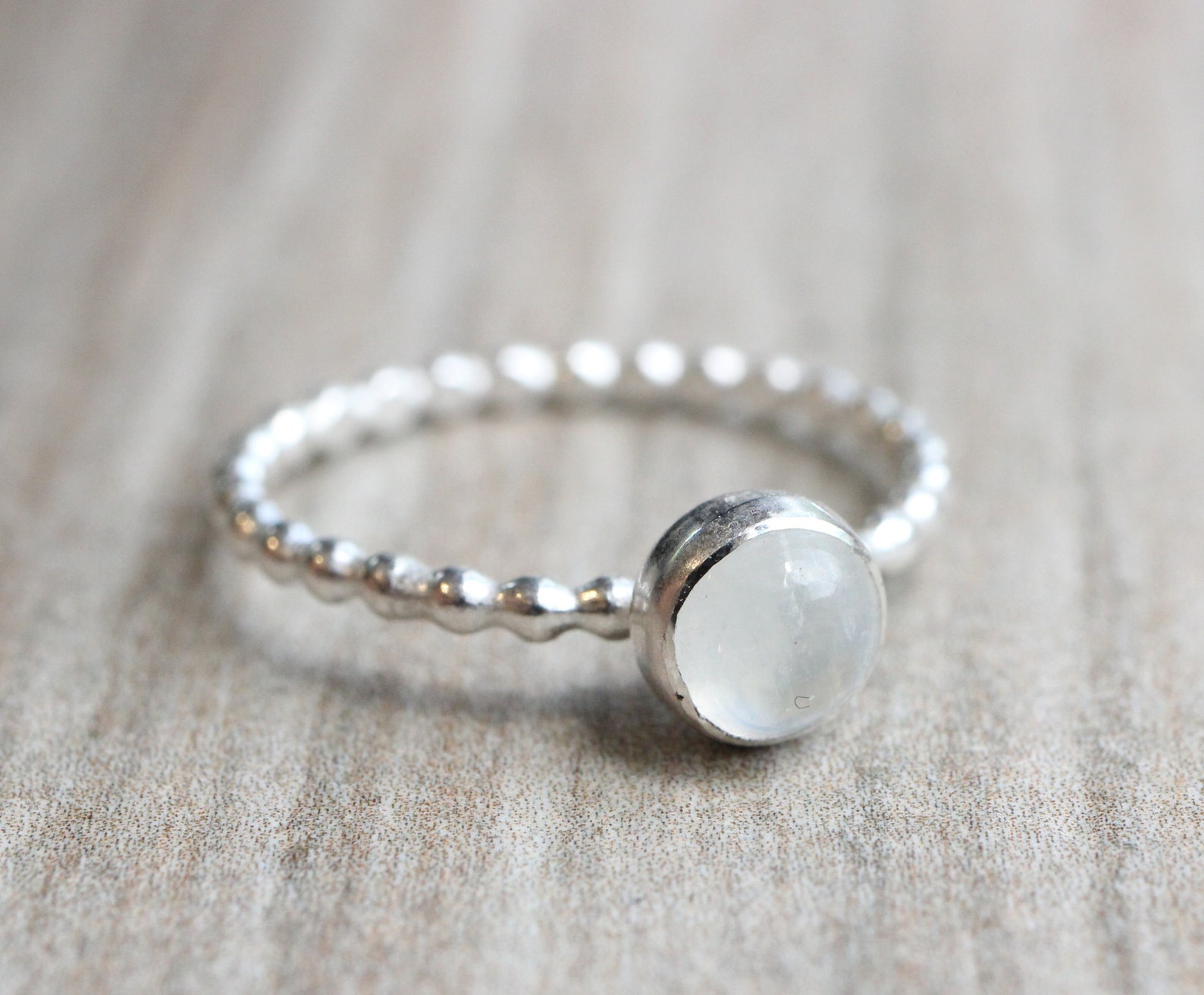 Sterling Silver Moonstone Ring // Silver Rainbow Moonstone - Etsy