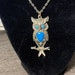 Vintage Faux Blue Turquoise Owl Pendant Silver Tone Necklace 24 Inch ...