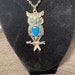 Vintage Faux Blue Turquoise Owl Pendant Silver Tone Necklace 24 Inch ...