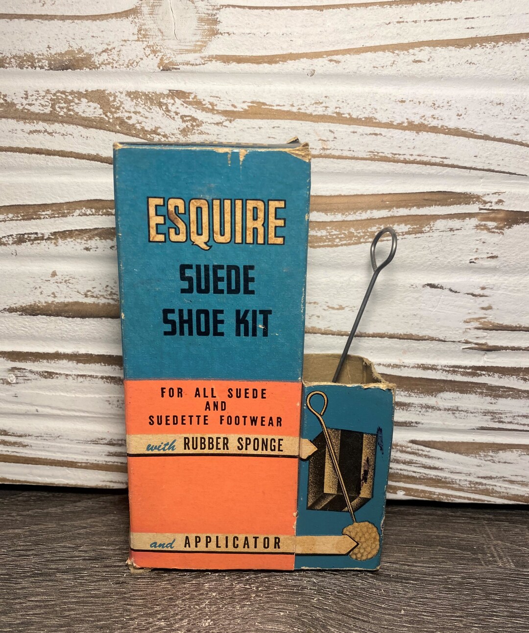 Vintage Esquire Suede Shoe Kit With Rubber Sponge and Applicator- Empty ...