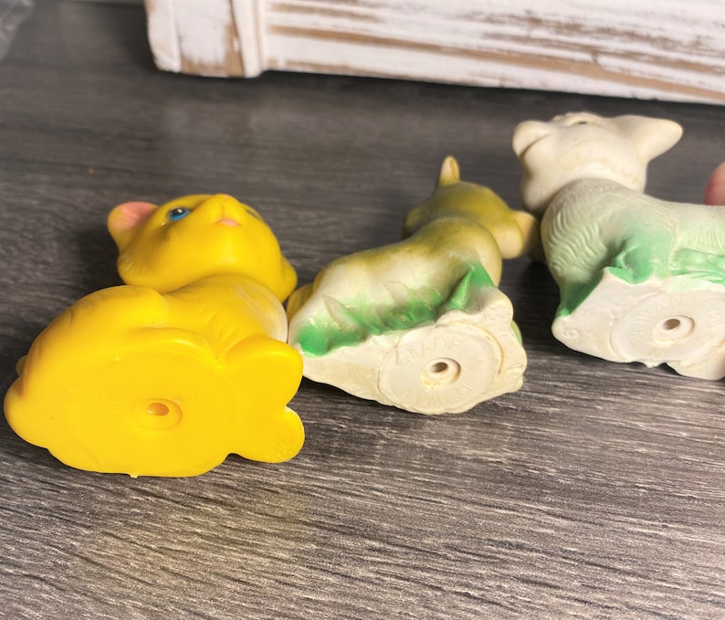 Vintage Rubber Animal Squeak Toys Set of 4: Bunny Rabbit - Etsy
