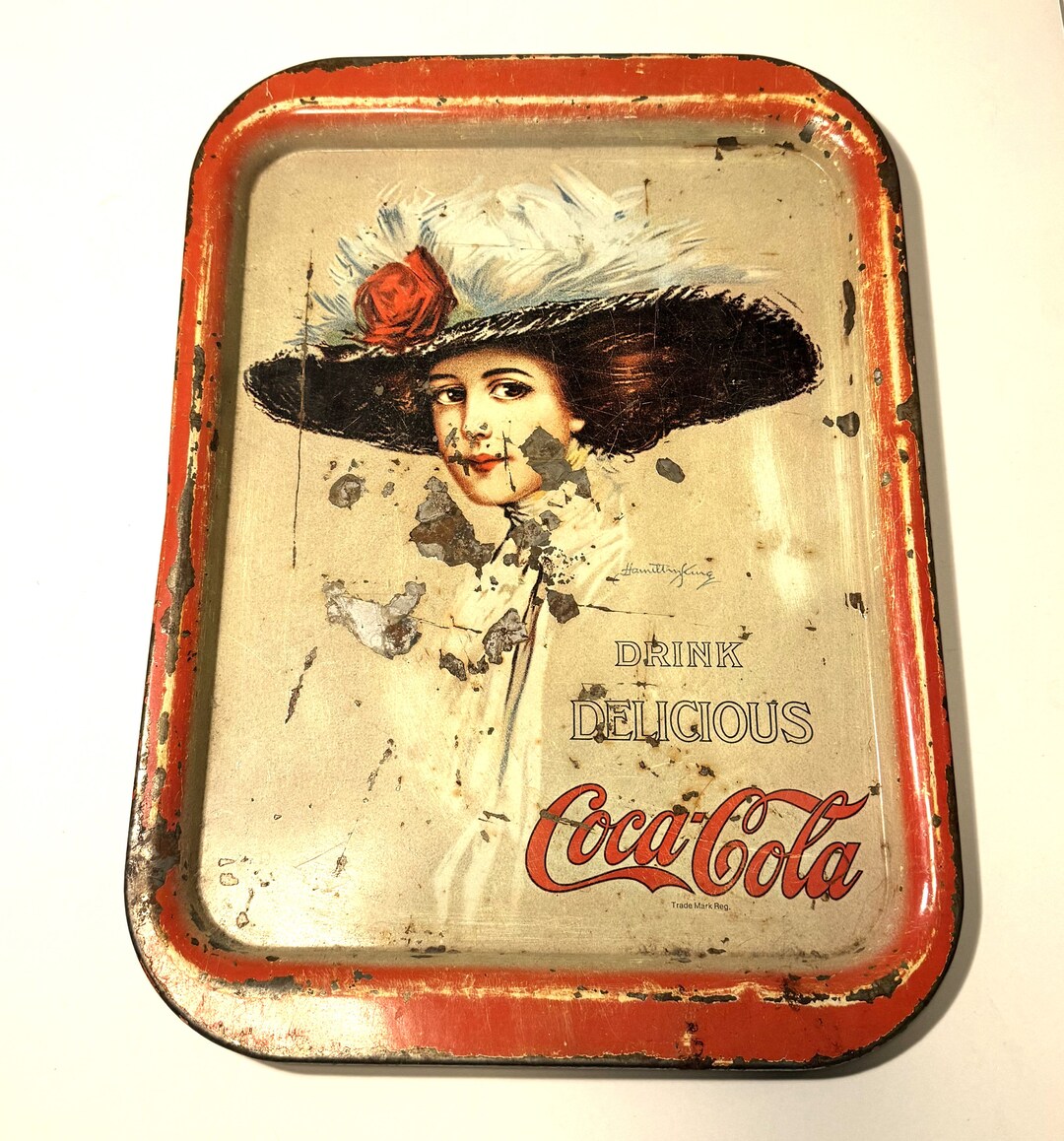 Vintage 1909 Drink Coca Cola Shabby Metal Serving Tray- 1970s ...